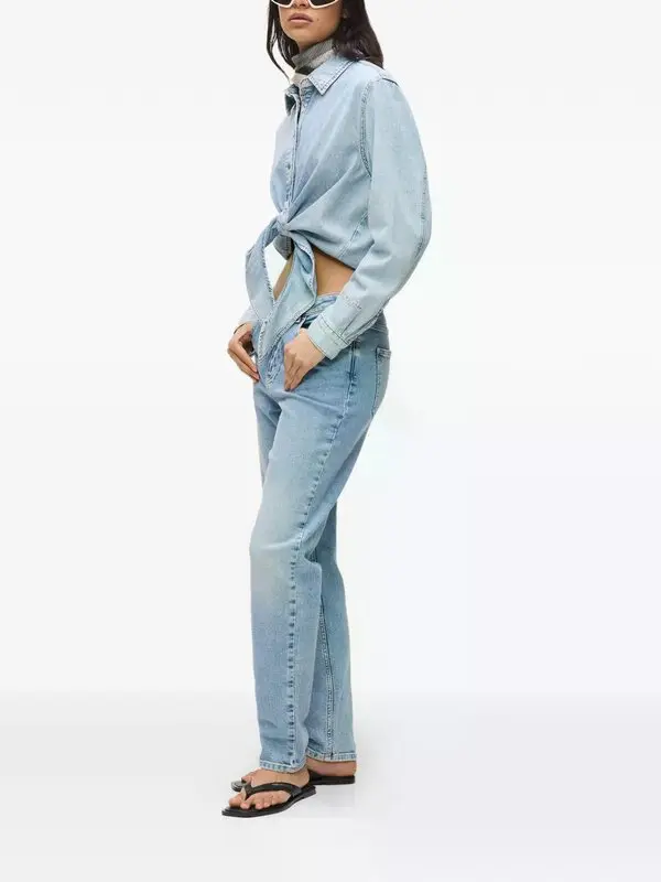 Karl Lagerfeld Logo Patch Denim Trousers - Blue