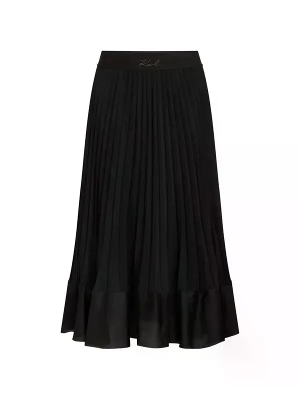 Karl Lagerfeld Pleated Midi Skirt - Black