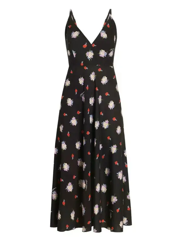 Dolce & Gabbana Floral-print Midi Dress - Black