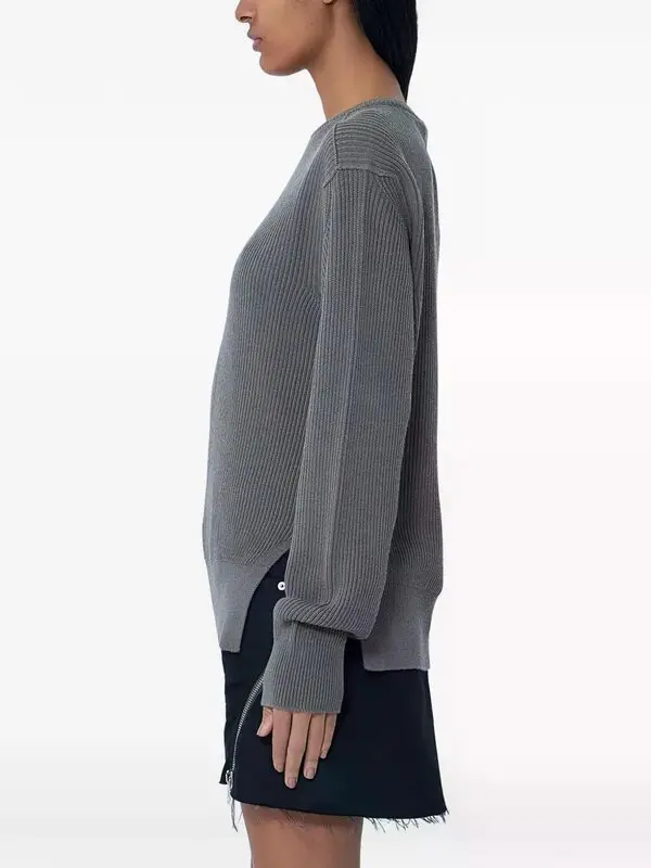 Rick Owens Ribbed Crewneck Knit Sweater