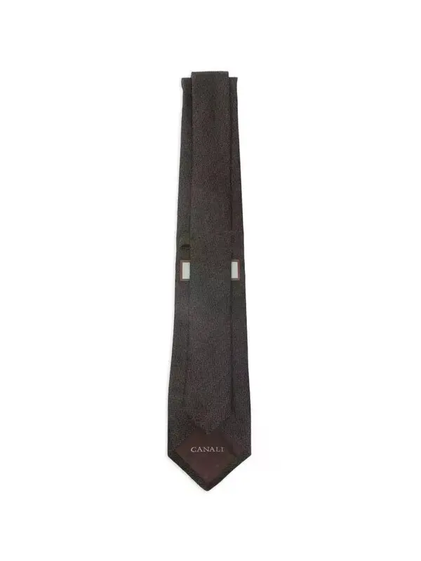 Canali Textured Neck Tie - Brown