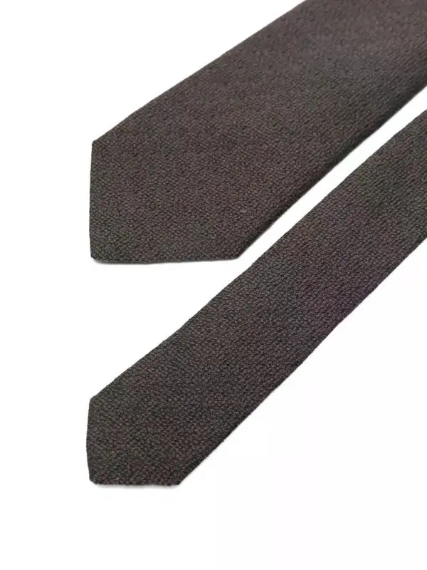 Canali Textured Neck Tie - Brown