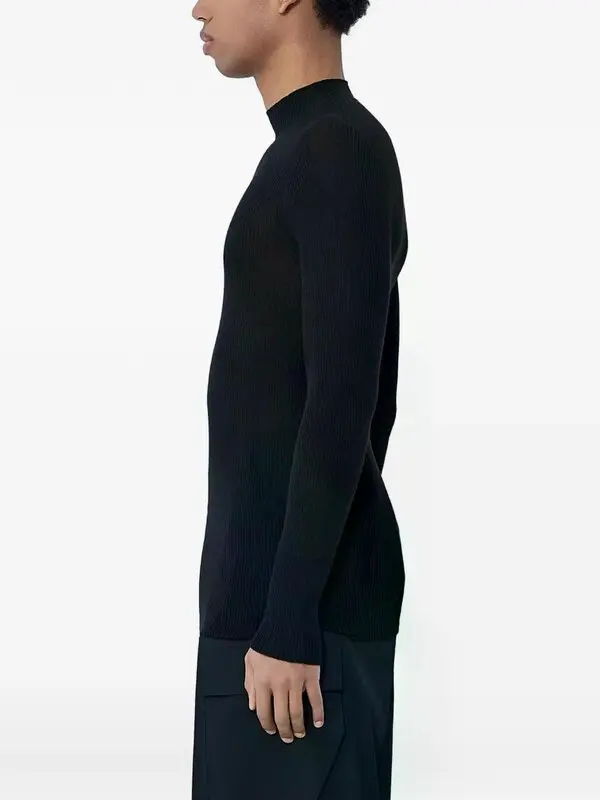 Rick Owens Ribbed High-neck Long-sleeve Top