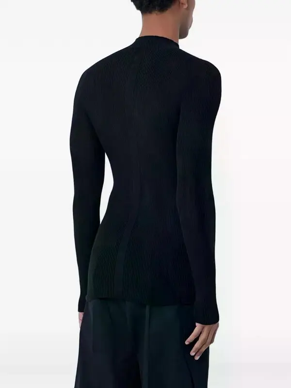 Rick Owens Ribbed High-neck Long-sleeve Top