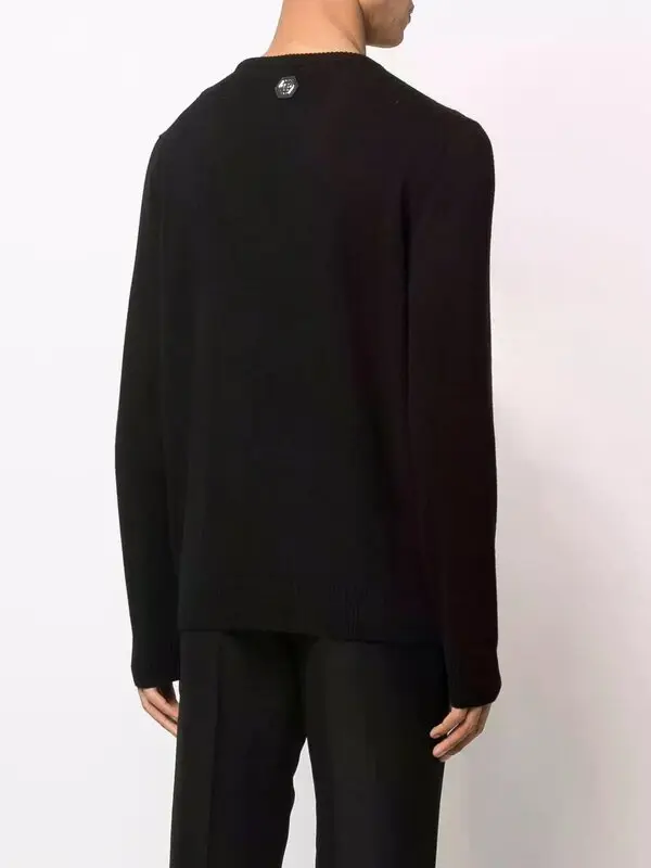 Philipp Plein Skull Embroidery Cashmere Sweater