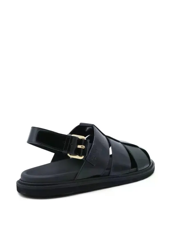 Moschino Strappy Buckle Leather Sandals