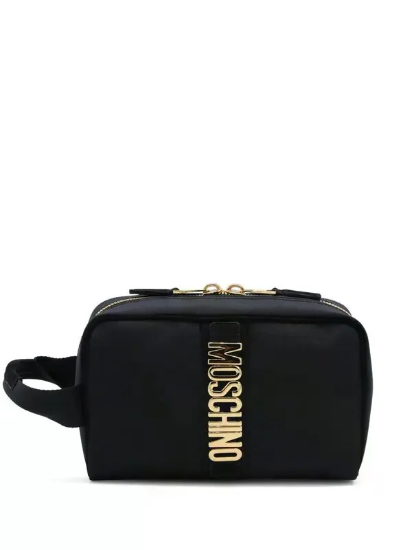 Moschino Plaque Clutch Bag - Black