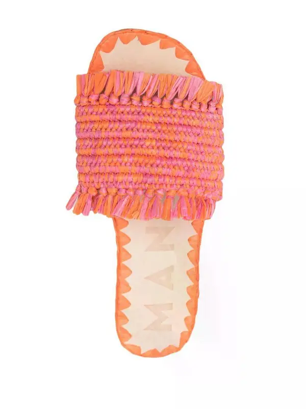 Manebí Woven Raffia Open-toe Slides