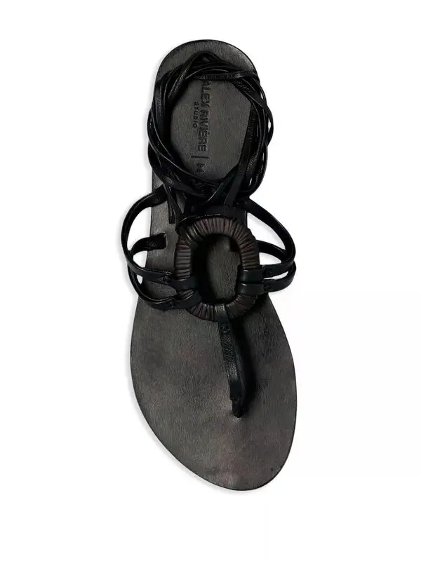 Manebí Leather Ring Detail Lace-up Sandals