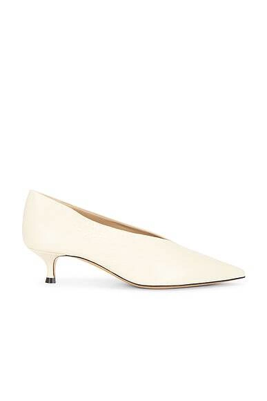 Le Monde Beryl Leather Kitten Heel - Ecru