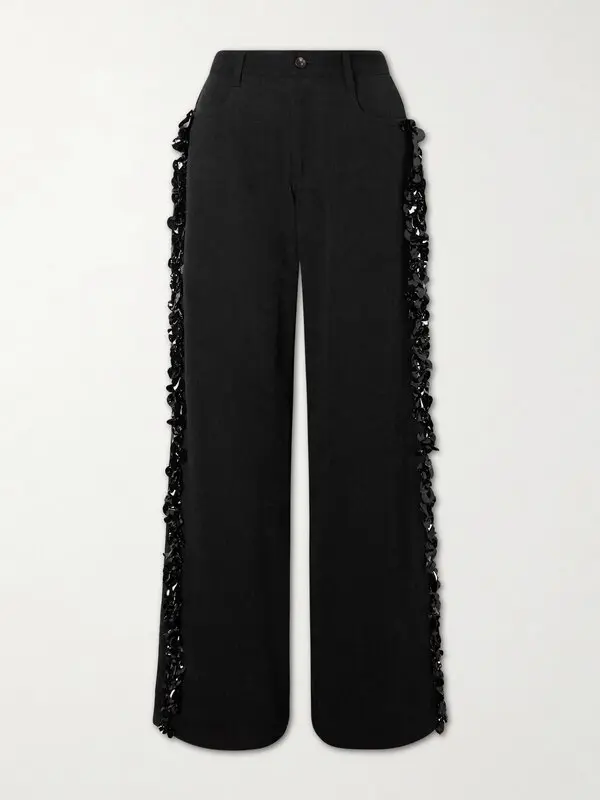 DIOTIMA Embellished Wide-leg Jeans