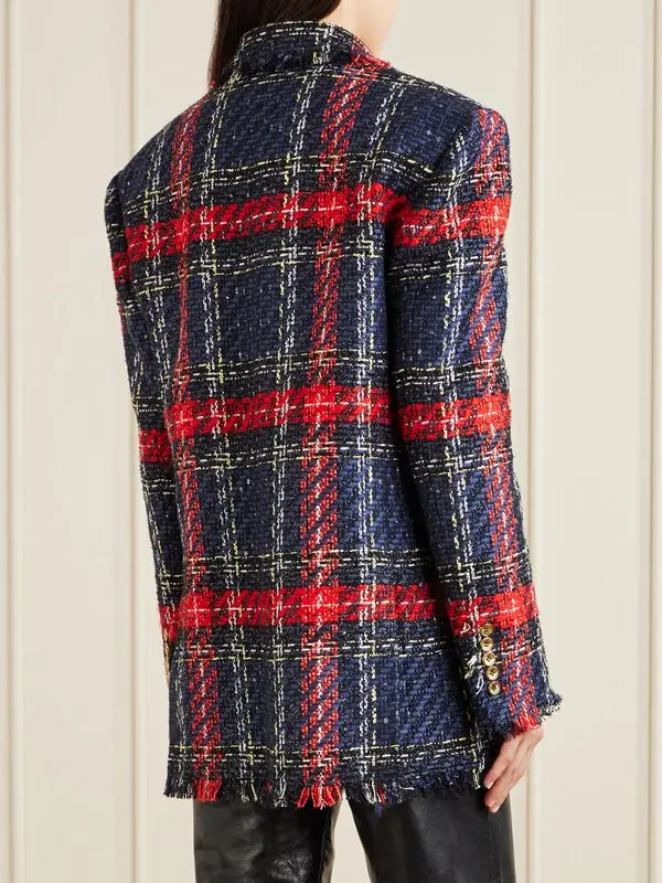 Balmain Checked Tweed Jacket