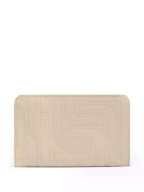 LANCEL Zipped Quilted Compact Wallet - Neutrals
