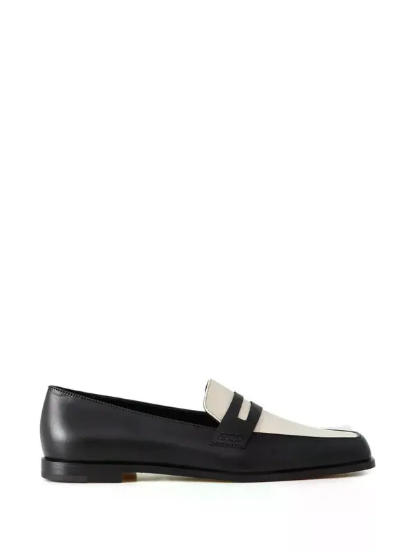 Manolo Blahnik And Beige Leather Square-toe Loafers