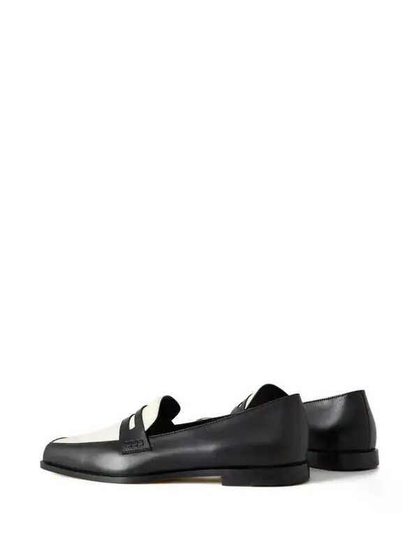 Manolo Blahnik And Beige Leather Square-toe Loafers