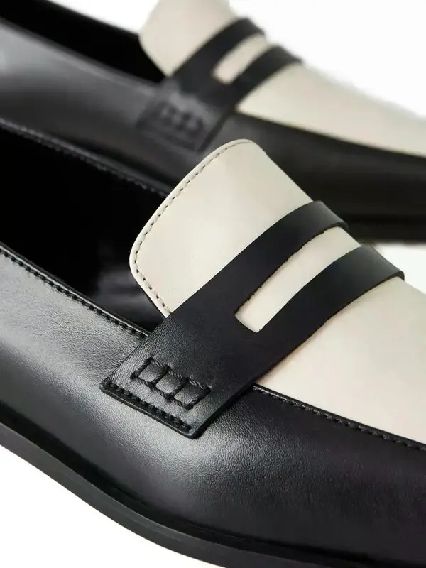 Manolo Blahnik And Beige Leather Square-toe Loafers