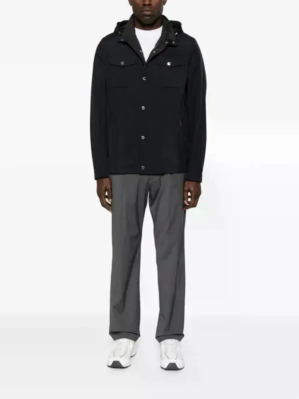 MOORER Hooded Jacket With Button Fastening