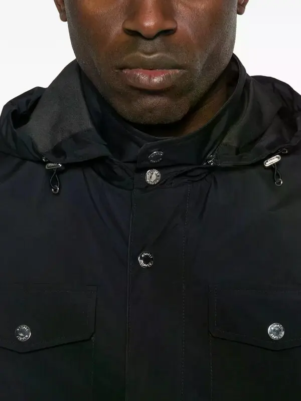 MOORER Hooded Jacket With Button Fastening