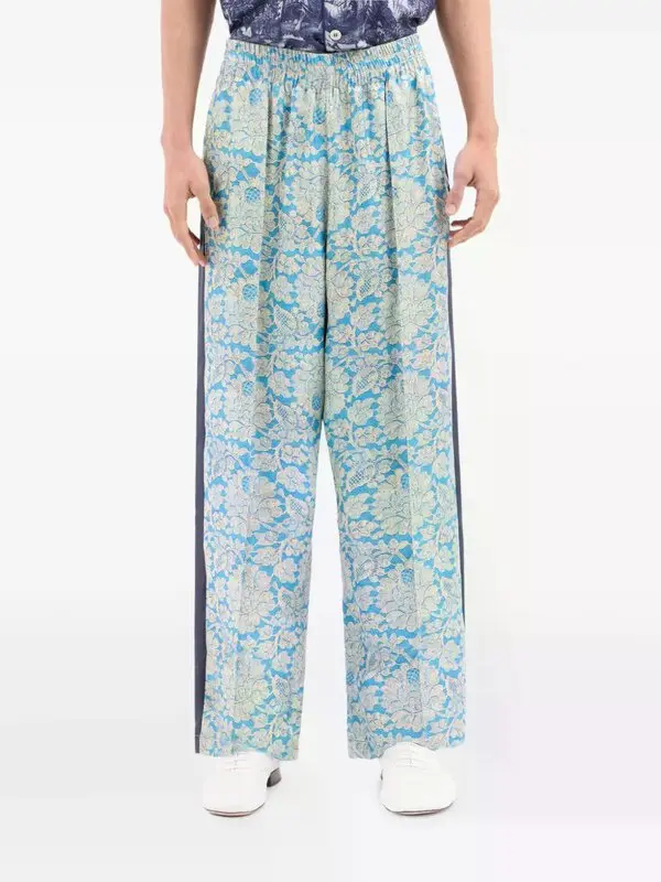 PIERRE-LOUIS MASCIA Floral Jacquard Trousers - Blue