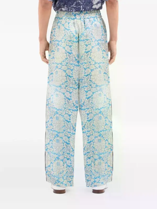 PIERRE-LOUIS MASCIA Floral Jacquard Trousers - Blue