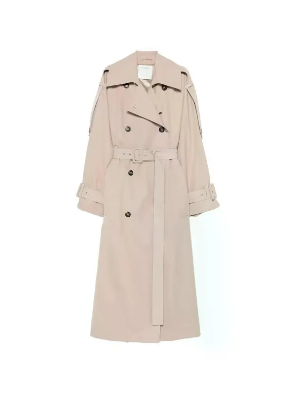 Sportmax Belted Double-breasted Trench Coat - Neutrals