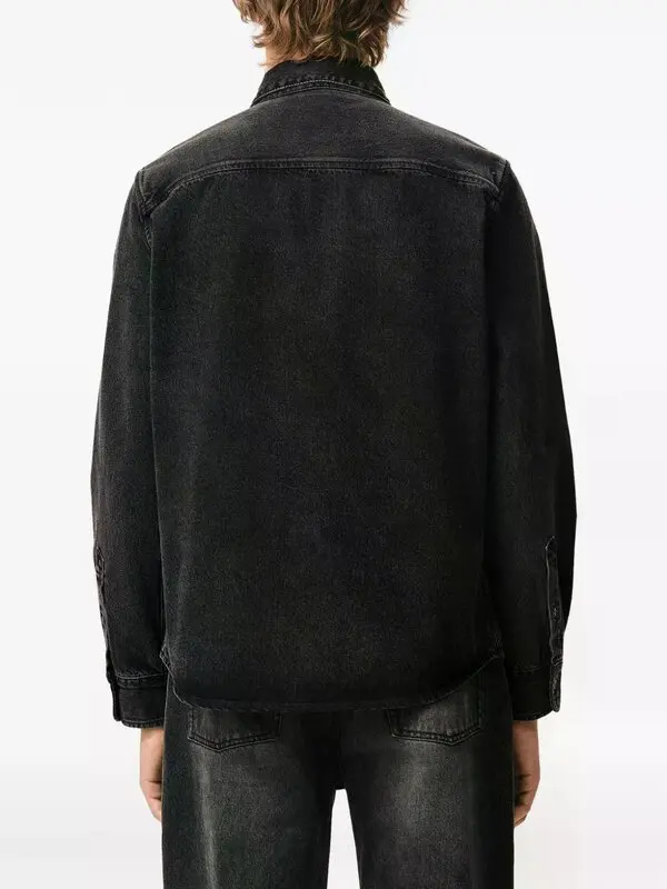 AMI Paris De Coeur Embroidered Denim Shirt