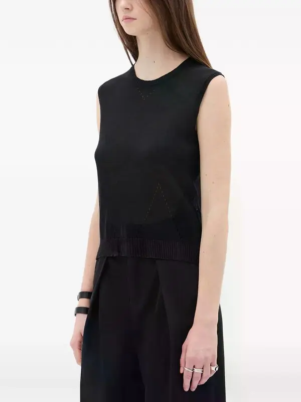 ANN DEMEULEMEESTER Fine Knit Round Neck Vest
