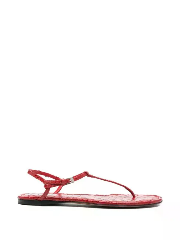Paris Texas Snake-embossed Leather Sandals