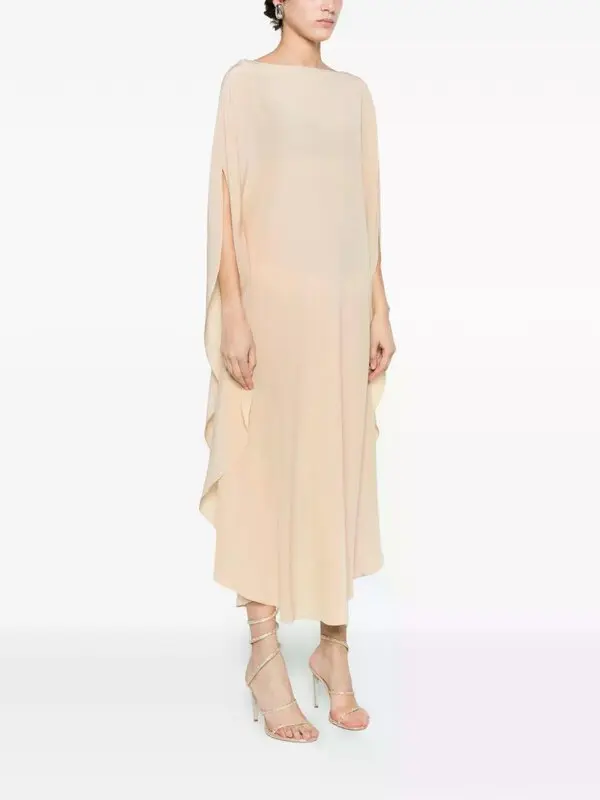 GIANLUCA CAPANNOLO Asymmetric Cape Effect Dress - Neutrals