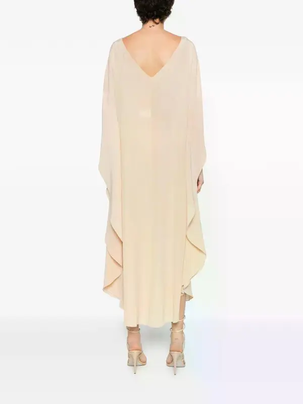 GIANLUCA CAPANNOLO Asymmetric Cape Effect Dress - Neutrals