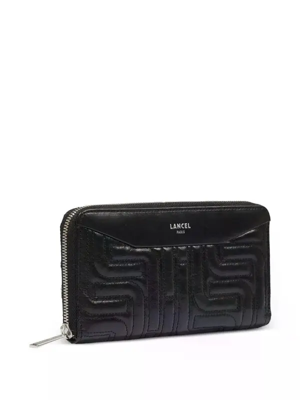 LANCEL Quilted Zipped Long Wallet - Black