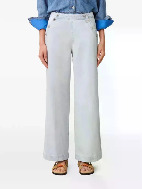 Claudie Pierlot Buttoned Wide-leg Jeans