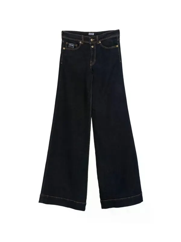 Versace Button Fly Wide Leg Jeans