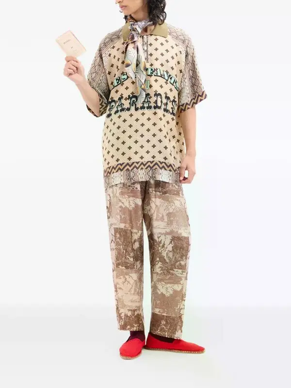 PIERRE-LOUIS MASCIA Geometric-patterned Polo Shirt