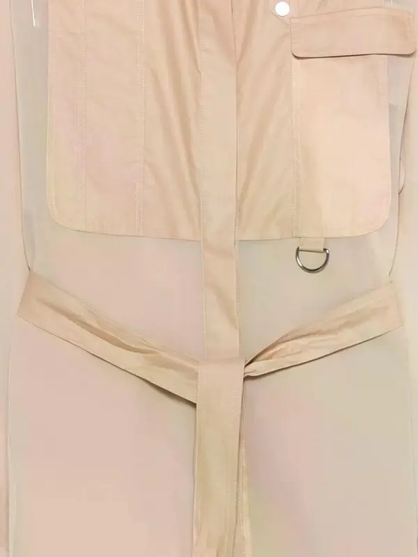 Iceberg Belted Shirt Dress With Sheer Panelling