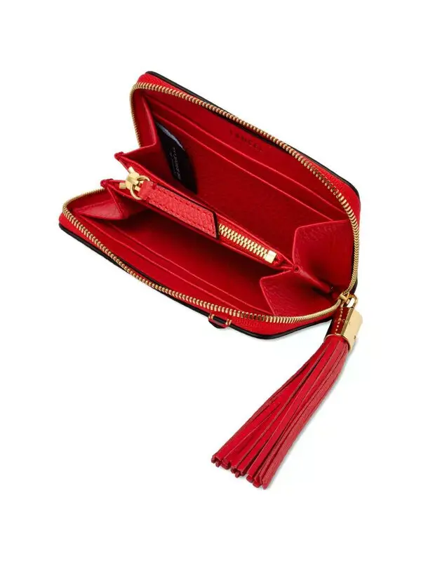 LANCEL Tassel Zip-around Wallet - Red