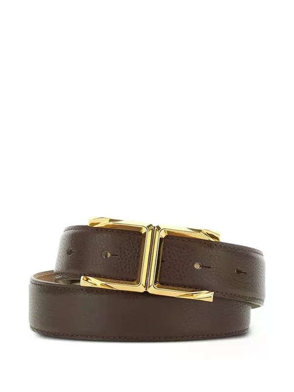 Elisabetta Franchi Tone Buckle Leather Belt - Brown