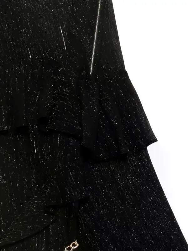 Michael Kors Ruffled Maxi Dress With Detachable Logo Chain