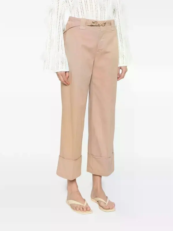 TWINSET Logo Belt Tailored Trousers - Neutrals