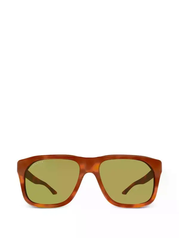 Gucci Geometric-frame Sunglasses - Brown