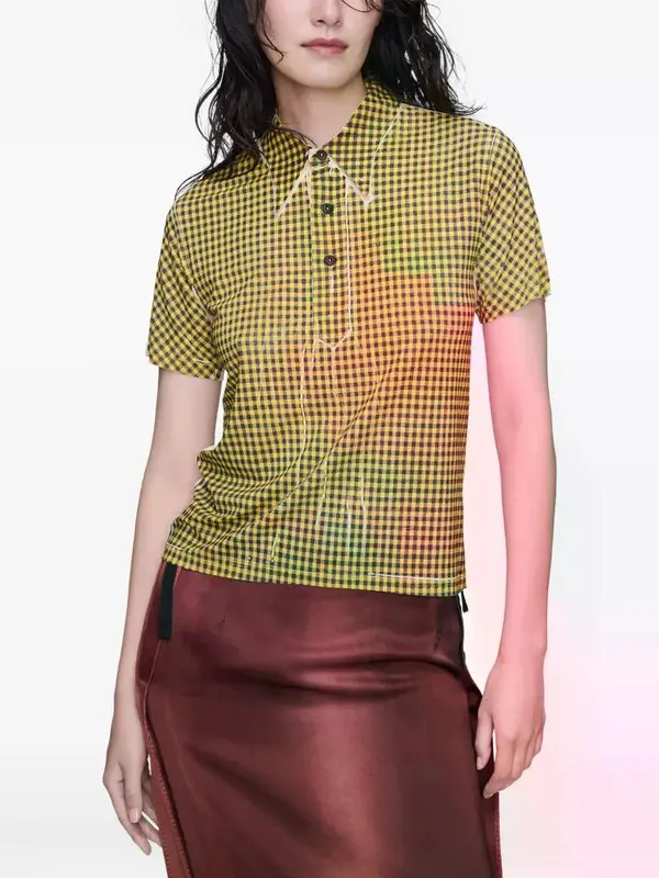 MAISON MARGIELA Gingham Check Polo Top