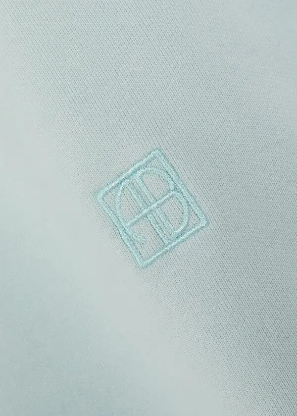 ANINE BING Logo-embroidered Cotton Shorts - Light Blue