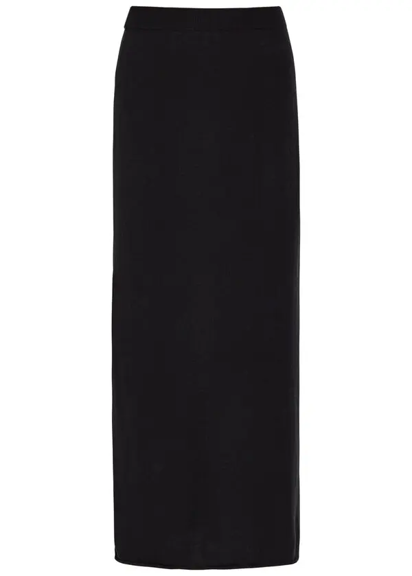 LISA YANG Cotton And Cashmere-blend Midi Skirt - Black