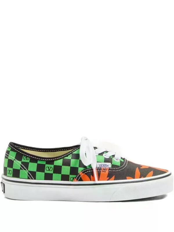 VANS X Valentino Garavani Vlogo Signature Checkerboard Print Sneakers - Green