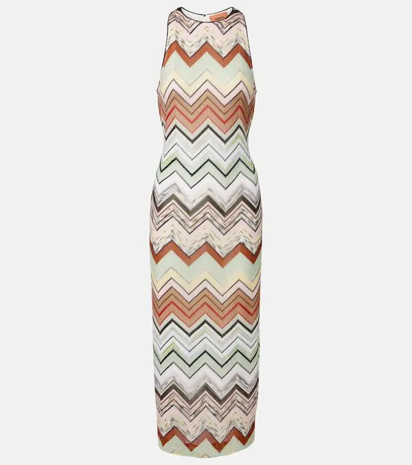 Missoni Zigzag Knitted Midi Dress - Multicoloured