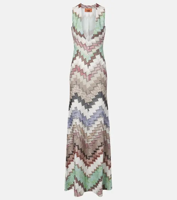 Missoni Zigzag Lamé Maxi Dress - Multicoloured