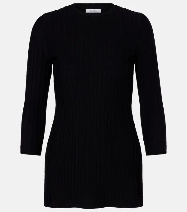 Max Mara Ribbed Knit Top - Black