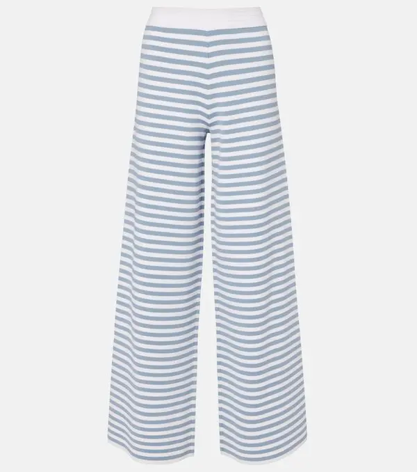 Max Mara Striped Wide-leg Trousers - Blue