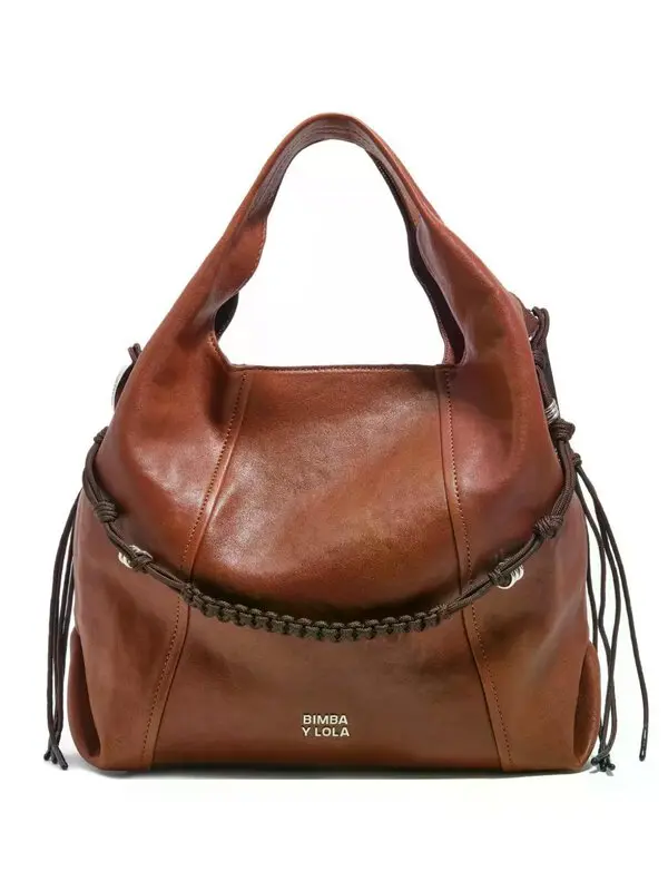 Bimba Y Lola Medium Braided Leather Shoulder Bag - Brown