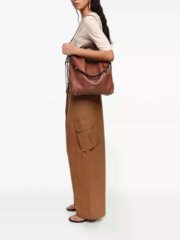 Bimba Y Lola Medium Braided Leather Shoulder Bag - Brown